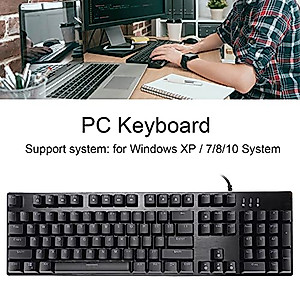 ciciglow 104 Keys USB Gaming Keyboard, Wired Gaming Keyboards with RGB Backlit, Mechanical Keyboard with Multiple Key for PC Gamers Laptop Desktop Work