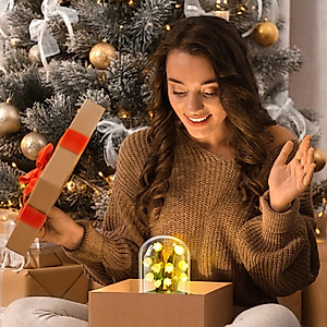 Hortsun Lily of The Valley Flower Gifts for Women Glass Lily of The Valley Flower Decor Lamp for Women Birthday Anniversary Valentine‘s Day Mother's Day Thanksgiving Christmas