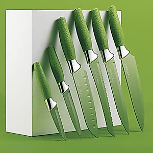 Chef Essential Carbon Steel Culinary Knife Set – 6-Piece Sharp Knife Set – Meat, Veggie, Bread Knife Set – Nonstick Chef Knife Cooking Knives – Professional Sharp Kitchen Knife Set Without Block