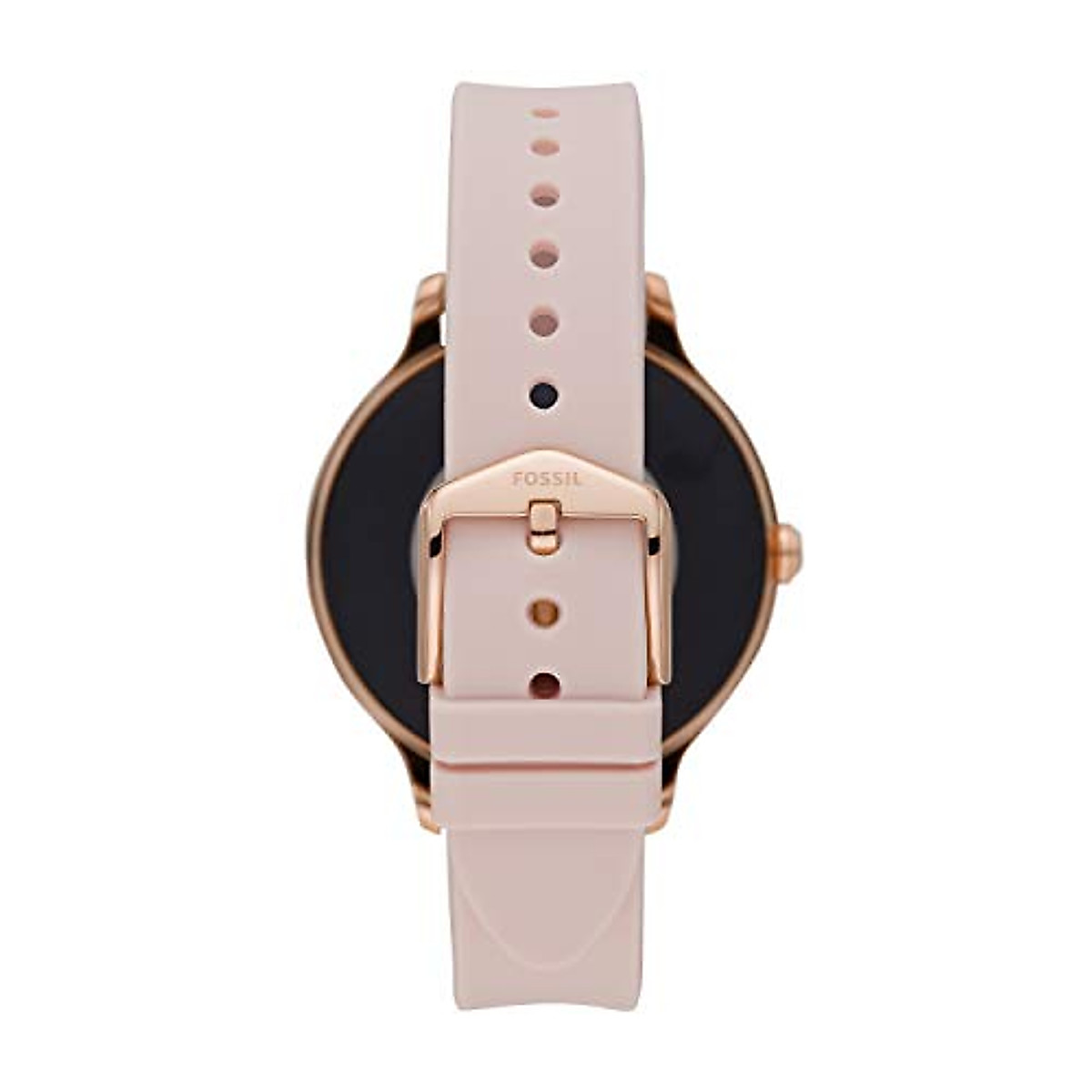 Fossil 42mm Gen 5E Stainless Steel and Silicone Touchscreen Smart Watch, Color: Rose Gold, Pink (Model: FTW6066)