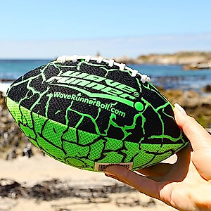 Wave Runner Grip It Waterproof Football- Size 9.25 Inches with Sure-Grip Technology | Let's Play Football in The Water! (Random Color)