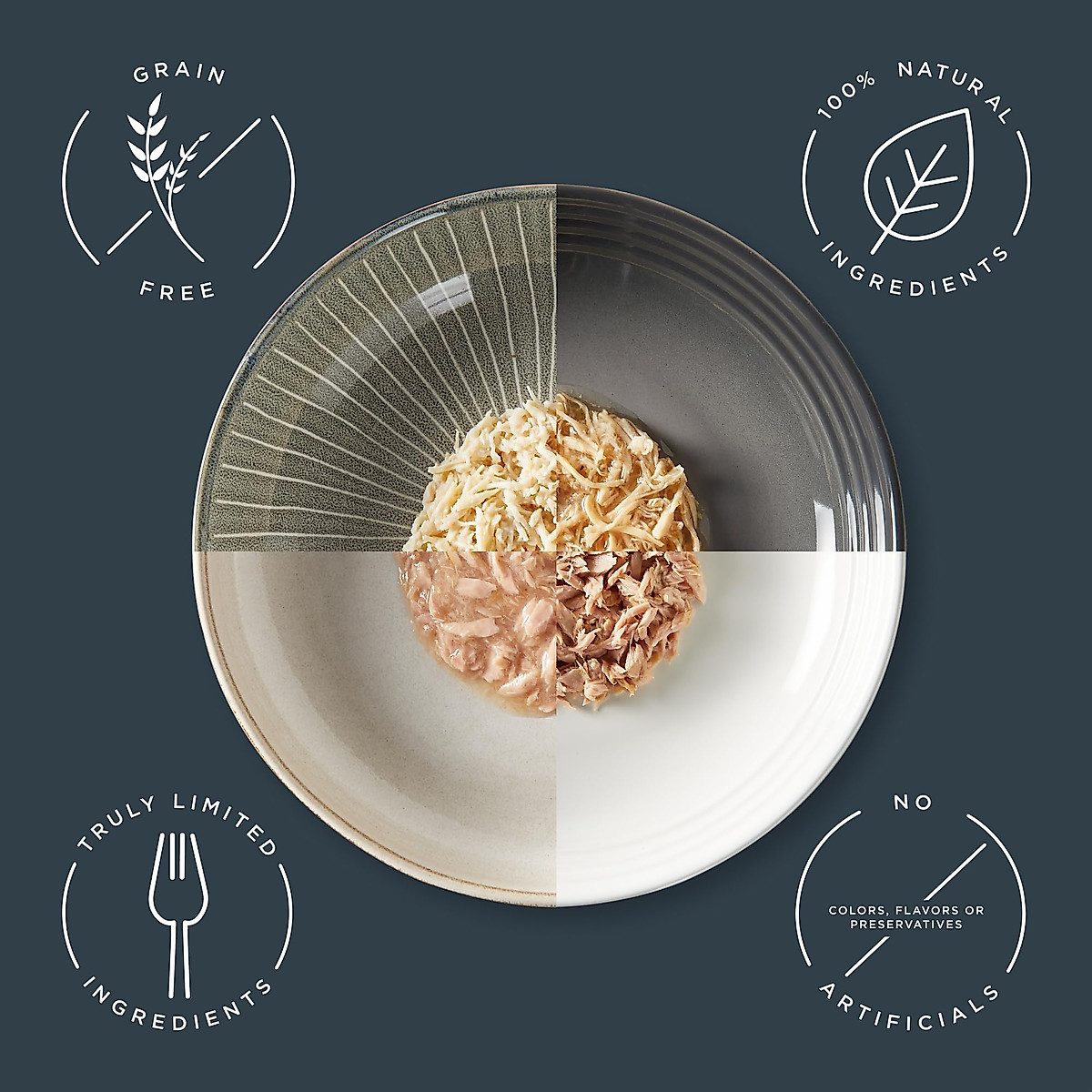 Reveal Natural Wet Cat Food, 12 Count, Grain Free, Limited Ingredient Canned Food for Cats, Fish and Chicken Variety in Broth, 2.47 oz Cans