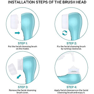 Facial Cleansing Brush Heads Replacement Compatible with Radiance Face Brush Head, for Clogged and Enlarged Pores, 4 Pack