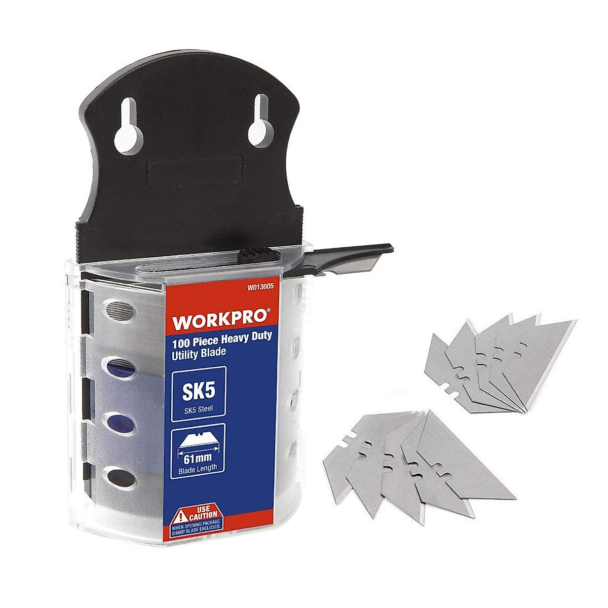 WORKPRO Utility Knife Blades Dispenser SK5 Steel 100-pack and WORKPRO Wood Handle Folding Utility Knife