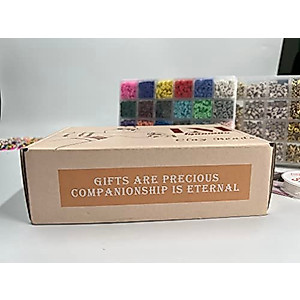 Lynnmos Clay Beads 8000 Pcs 2 Boxes Bracelet Making Kit - 24 Colors Polymer Clay Beads for Bracelet Making Set - Heishi Disc Beads for Jewelry Making kit with Charms and Gift Pack for Girls
