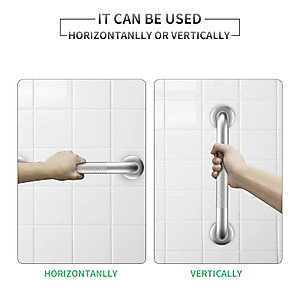 2 Pack 18 Inch Grab Bars for Bathtubs and Showers, Anti Slip Shower Grab Bars Stainless Steel Shower Handle Handicap Elderly Senior Assist Bathroom Saft Handle