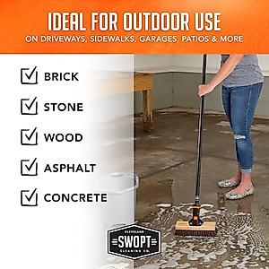 SWOPT 10” Premium Rough Surface Scrub Brush Head — Deck Brush for Rough and Textured Surfaces, Cleaning Head Interchangeable with All SWOPT Cleaning Products for More Efficient Cleaning and Storage