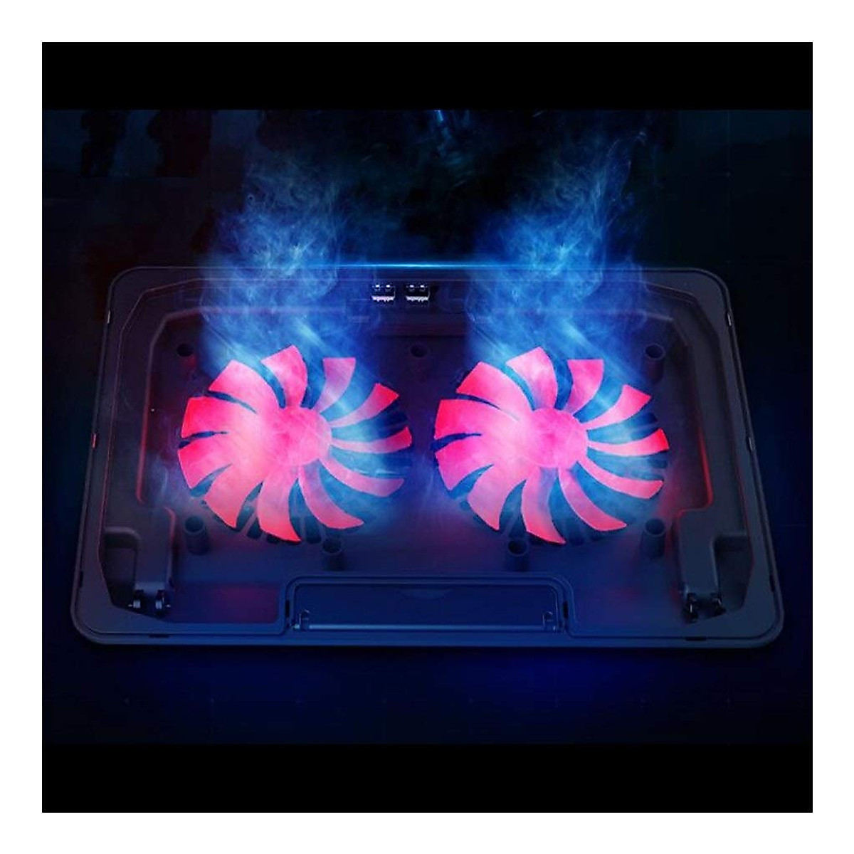 FABAX Laptop Cooler Laptop Cooling Pad Ultra-Thin and Portable 2 Large Silent Fans Notebook Cooler with Built-in USB Cable Laptop Cooler Office Notebook Cooler (Color : Pink, Size : Deluxe Edition)