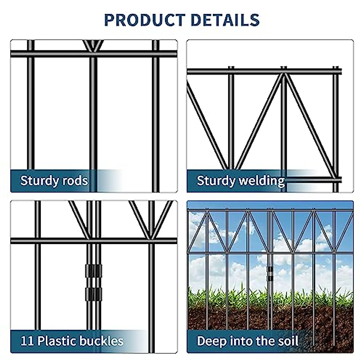 ZXMOTO Decorative Garden Fence for Rabbits 6 Pack,12in(H) x 10ft(L) Small Animal Barrier Fence No Dig Rustproof Metal Wire Panel Border for Dog,Cat, Fencing for Yard Patio Garden Outdoor