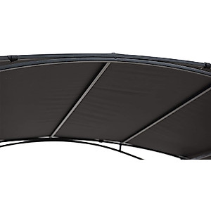 Sunjoy Grill Gazebo 5 ft. x 8 ft. Black Steel Frame Soft Top Gazebo with Arch Canopy with Shelves for Outdoor, Patio, Garden, Backyard Activities