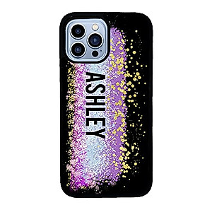 Unicorn Splash Personalized Apple iPhone Black Rubber Phone Case Compatible with iPhone 14 Pro Max, Pro, Max, iPhone 13 Pro Max Mini, 12 Pro Max Mini, 11 Pro Max X XS Max XR 8 7 Plus