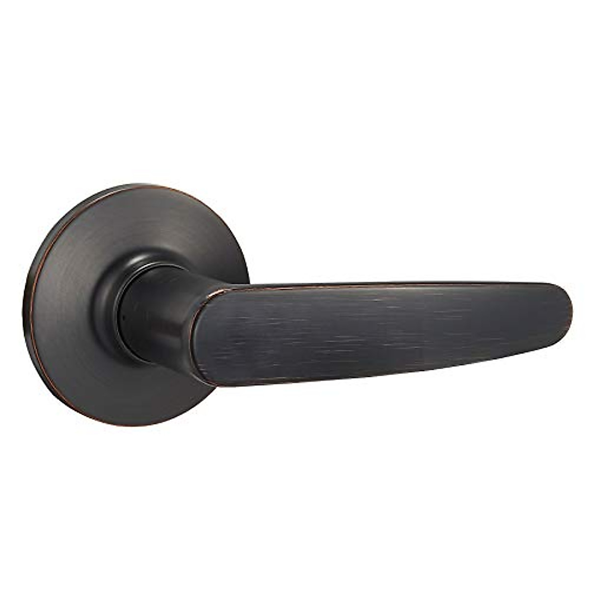 Amazon Basics Straight Door Lever, Passage, Oil Rubbed Bronze