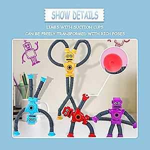 Pop Tubes Robot Toy-Fidget Toy for Boys & Girls,Stress Relief Ensory Toys for Autistic Children,Robot Fidget Toys,Party Favors for Kids 4-8（2Pcs）