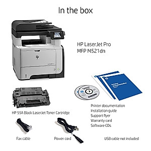 HP Laserjet Pro M521dn All-in-One Monochrome Laser Duplex Printer, Amazon Dash Replenishment Ready (A8P79A)