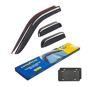 Goodyear Shatterproof Window Deflectors for Trucks Ford F250 F350 Super Duty 1999-2016 SuperCab, Tape-on Rain Guards, Window Visors, Vent Deflector, Vent Visor, Truck Accessories, 4 pcs- GY003196LP