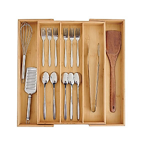 Expandable Drawer Organizer - Premium Cutlery and Utensil Tray for Silverware, Flatware, Knives in Kitchen, Bedroom, Living Room