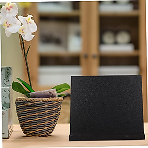 NUOBESTY 2 Sets Blackboard Wooden Writing Boards Mini Chalkboards Signs Black Chalkboard Sign Small Message Chalkboard Sign Stand up Wooden Sign Wooden Black Boards bar Counter Dining Table