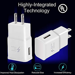 Charger for Samsung Galaxy S9, Swadaws 2 Pack Adaptive Fast Wall Android Cell Phone Tablet Charger Station Adapter with USB Type C Cable Compatible Samsung Galaxy S20 S10 S10e S8 Plus/Note 8 9 (White)