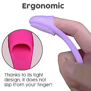 SIMENA Silicone Dog Toothbrush, Ergonomic Dog Tooth Brush with Improved Design, Cat Finger Toothbrush for Pet Dental Care, Finger Brushes Suitable for Small Breeds, Puppies and Cats (Pack of 3)