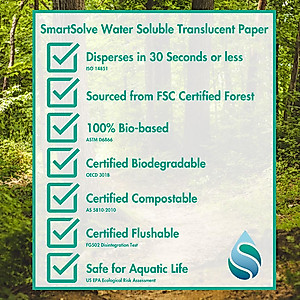 SmartSolve - IT118942 2pt Water-Soluble Translucent Paper, 8.5" x 11", White (Pack of 25)