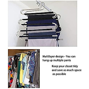 Pants Hangers Space Saving - 4 Pack S-Type Scarf Hanger Jeans Hangers Space Saving Non-Slip S Hangers for Pants