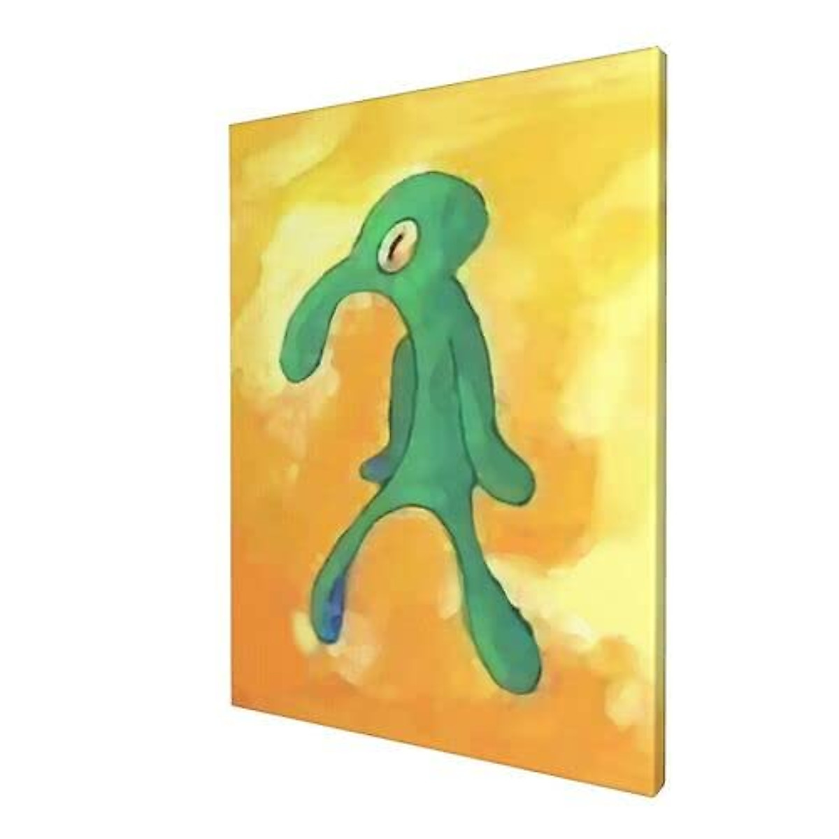 Bold and Brash Painting Canvas Squidward Poster Wall Art Print Home Bathroom Decor Framed Bedroom Office Living Room 8X12 Inch