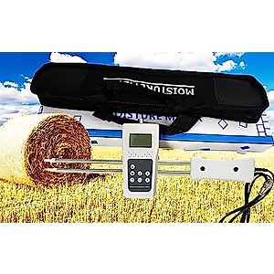HFBTE Storage Hay Moisture Meter Tester Detector Statistical Hay Bale Moisture Meter Tester Range 5-82% for Alfalfa Pasture Knot Straw Leymus Chinensis Orchard Grass Pennisetum Hydridum And Other Hays
