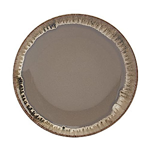 Tabletops Gallery Tuscan Reactive Glaze Stoneware- Dining Entertainment Plate Bowl Ceramic, 12 Piece Tuscan Dinnerware Set (Blue, Green, and Brown)