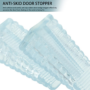 4 Pcs Clear Door Stop Rubber Door Stop Wedge Anti-Slip Rubber Door Stop Transparent Door Stop Clear Rubber Door Stop Rubber Door Stopper Wedge Non-Slip Rubber Door Stop Door Wedge