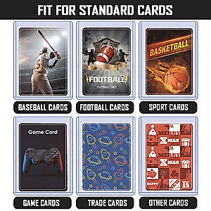 100 ct Toploaders Trading Card Sleeves Holder, Hard Plastic Top Loaders Penny Card Sleeves Card Protectors Fit for Baseball Cards, MTG Card (Include 100 Thick Sleeves & 200 Soft Sleeves)