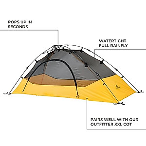 TETON Sports Vista 1 Quick Tent; 1 Person Dome Camping Tent; Easy Instant Setup, Yellow, 80"" x 37"" x 34""" (2001YL)