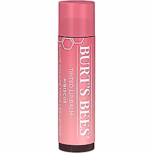 Burt's Bees Lip Balm Easter Basket Stuffers, Tinted Moisturizing Lip Care Spring Gift for Women, for Dry Lips, 100% Natural, with Shea Butter, Hibiscus (2 Pack)