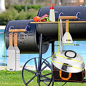 Griddle Accessories Set of 10, Leonyo Stainless Steel Grill Griddle Metal Spatula for Cast Iron Flat Top Teppanyaki Hibachi Cooking, Carry Bag, Heavy Duty Chef Gift, Melting Dome