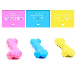 CShopping Pack of 3 Durable Dog Chew Toys， Bone Shape Dog Dental Toy，Rubber Bone Chew Textured Toys Perfect for Training & Keeping Pets Fit