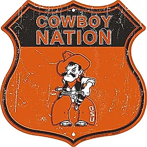 Hangtime - Oklahoma State University (OSU) - Oklahoma Cowboys - COWBOY NATION 12x12 inch Route Sign