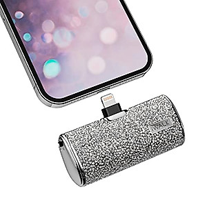 iWALK Small Portable Charger Power Bank 4500mAh Ultra-Compact Cute Shiny Battery Pack Compatible with iPhone 14/14 Plus/14 Pro Max/13/13 Mini/13 Pro Max/12/12 Mini/12 Pro/11/XR/XS/X/8/7/6, Silver
