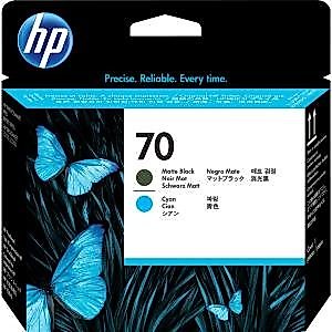 HP C9404A / # 70 / OEM Matte Black & Cyan Printhead Inkjet Cartridge, HP DesignJet Z2100/ Z3100/ Z3200 Series