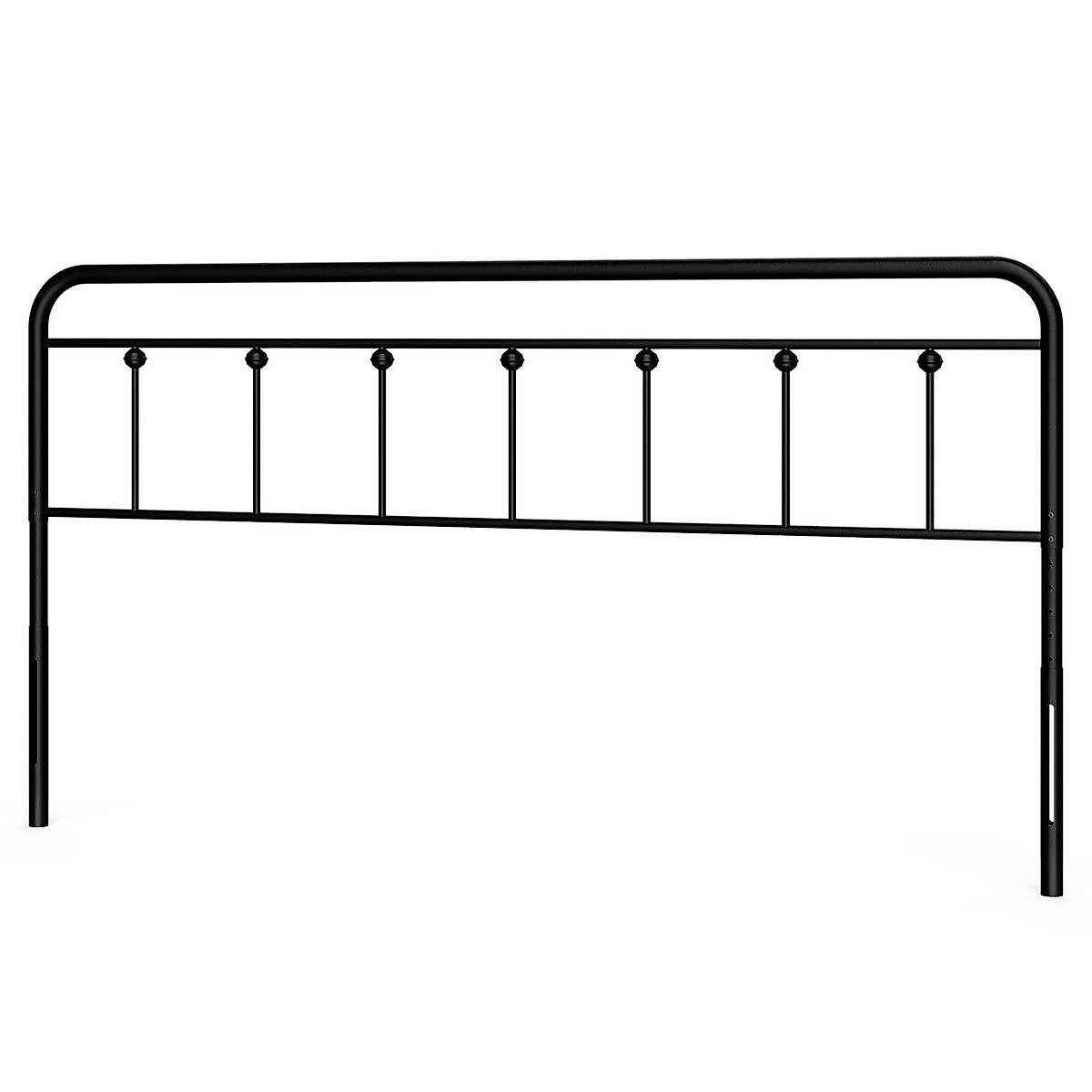 AOVSA Victorian Metal King Size Headboard, Adjustable Height, Curved Steel King Headboard Only, Easy Assembly, Attach Frame, Farmhouse Style, Black