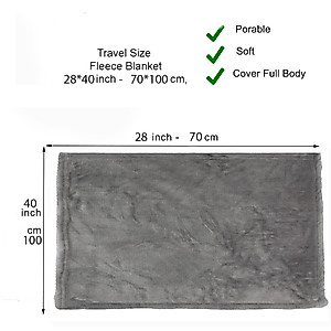 NICE COM SUPPLY 2 Piece Set - Kids Travel in Carseeat, Car, Plane, Children Travel Pillow and Blanket 28Wx40L, Headrest Pillow for - Back, Neck, Heard, Chin, Support (Grey & Blanket Gray, Kids)