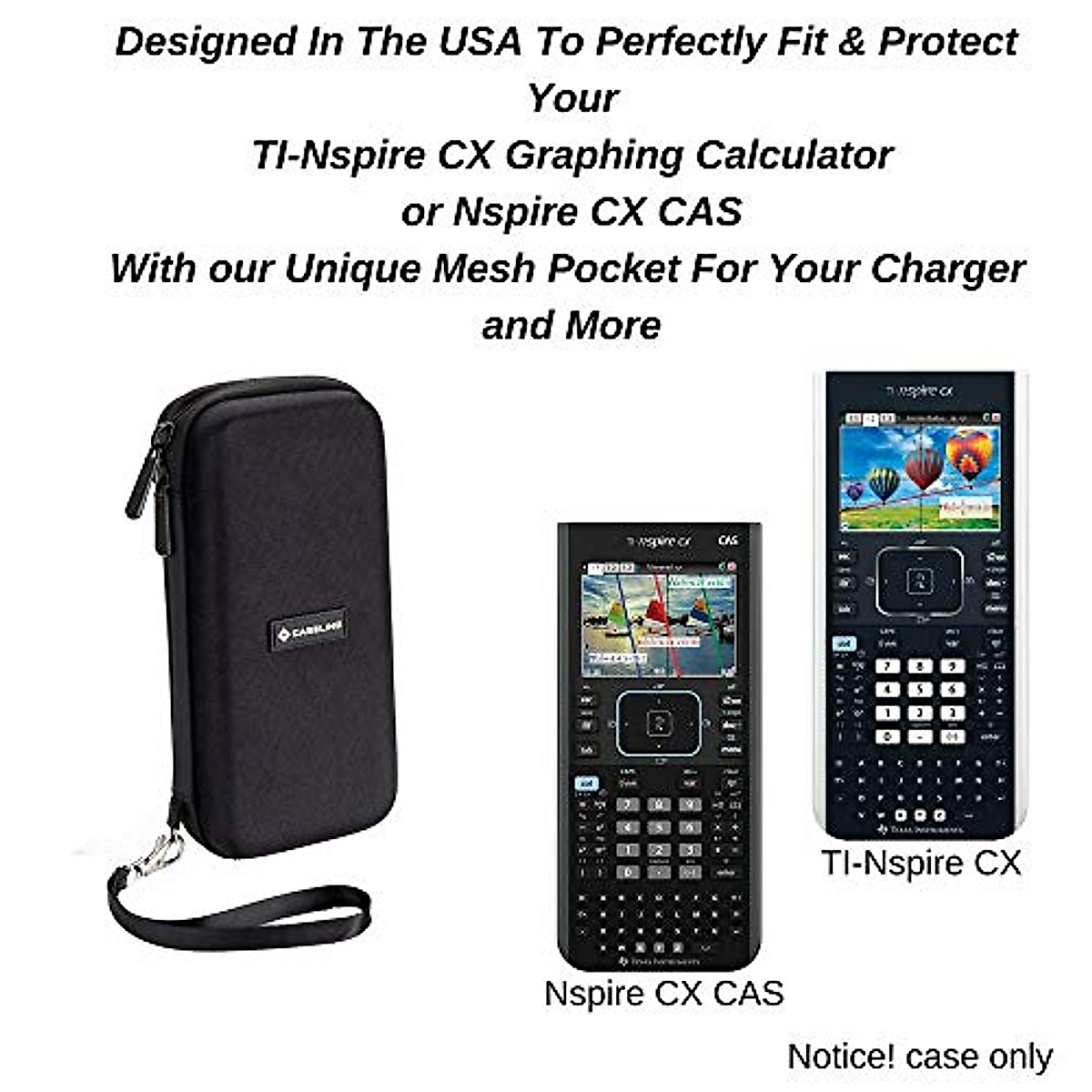 Caseling Case Fits Graphing Calculator TI Nspire CX II CAS/CX II/CX/CX CAS | Carrying Storage Travel Bag Protective Pouch.