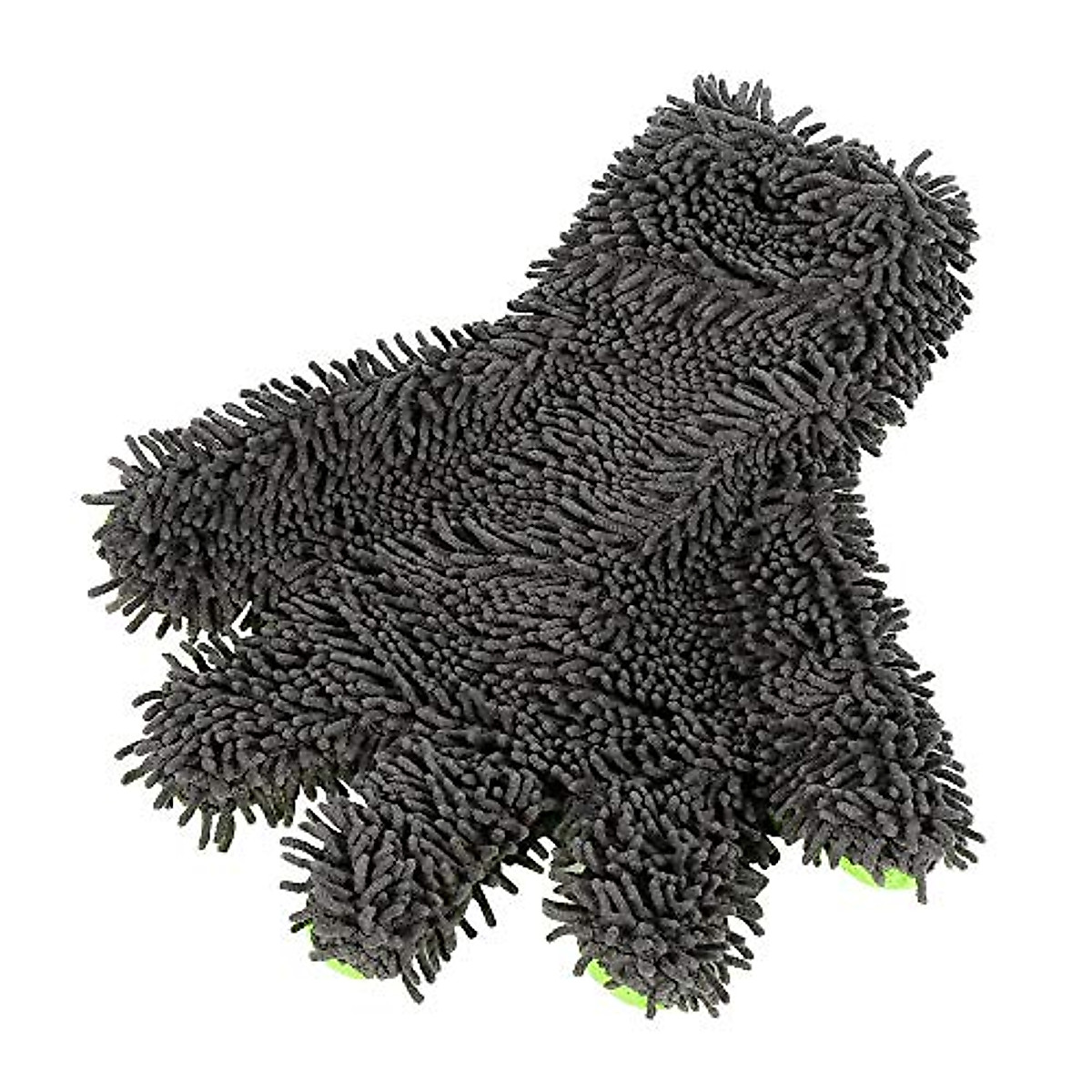 X AUTOHAUX Green Gray Car Wash Mitt Microfiber Five Finger Glove Double Sided Dirt Washing Tool
