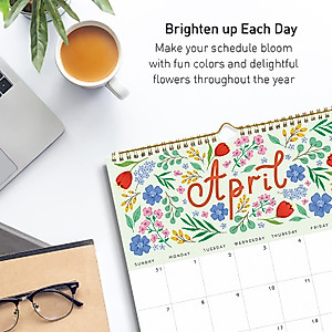 S&O Five Color Floral 2024 Wall Calendar Runs from Now to December 2024 - Tear-Off Monthly Calendar - Academic Wall Calendar - Hanging Calendar to Track Anniversaries & Appointments - 13.5"x10.5”in