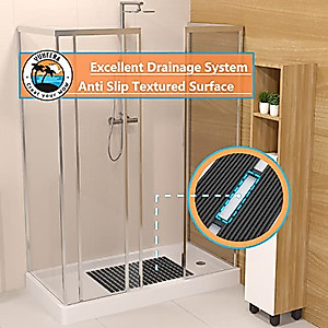 Bathtub Anti-Slip mat with Grip Floor Rubber Backing for Bathroom,Massage Shower mat,Bath tub mats, No Suction Cups Thick Drainage mat,Water Resistance(SPA Black)