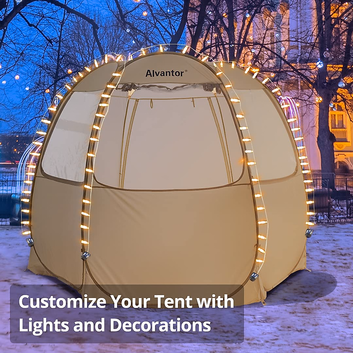 Alvantor Pop Up Canopy Tent - Vendor Booth Event Tent - 12x12 Pop Up Canopy for Commercial Activity - Camping Gazebos - Beige