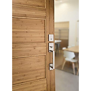 Kwikset San Clemente 98180-005 Single Cylinder Low Profile Deadbolt with Exterior Only Handle Featuring Smartkey® In Satin Nickel