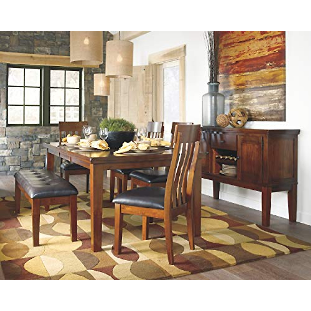 Signature Design by Ashley Ralene Rake Back Dining Room Chair 2 Count, Medium Brown