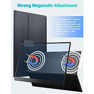 Portable Monitor, Usparkle 15.6inch 1080P FHD USB-C Travel Laptop Monitor, HDMI Computer Display HDR IPS Gaming Screen w/Smart Cover& Speakers, External Monitor for Laptop PC Mac Phone PS4 Xbox Switch