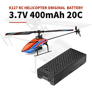 LIZHOUMIL 3.7v 400mah 20c RC Battery Compatible for Wltoys Xk K127 Rc Helicopter Spare Parts Remote Control Toy Accessories K127.0010 3