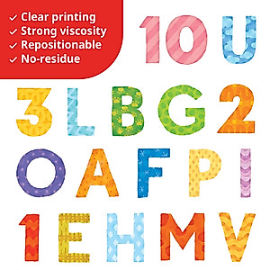 DECOWALL BA-4003 Uppercase Alphabet Letter numbers Kids Wall Stickers Wall Decals Peel and Stick Removable Wall Stickers for Kids Nursery Bedroom Living Room