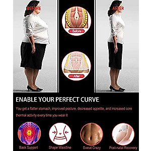 HOPLYNN Neoprene Sweat Waist Trainer Corset Trimmer Shaper Belt for Women, Workout Plus Size Waist Cincher Stomach Wraps Bands Black Medium